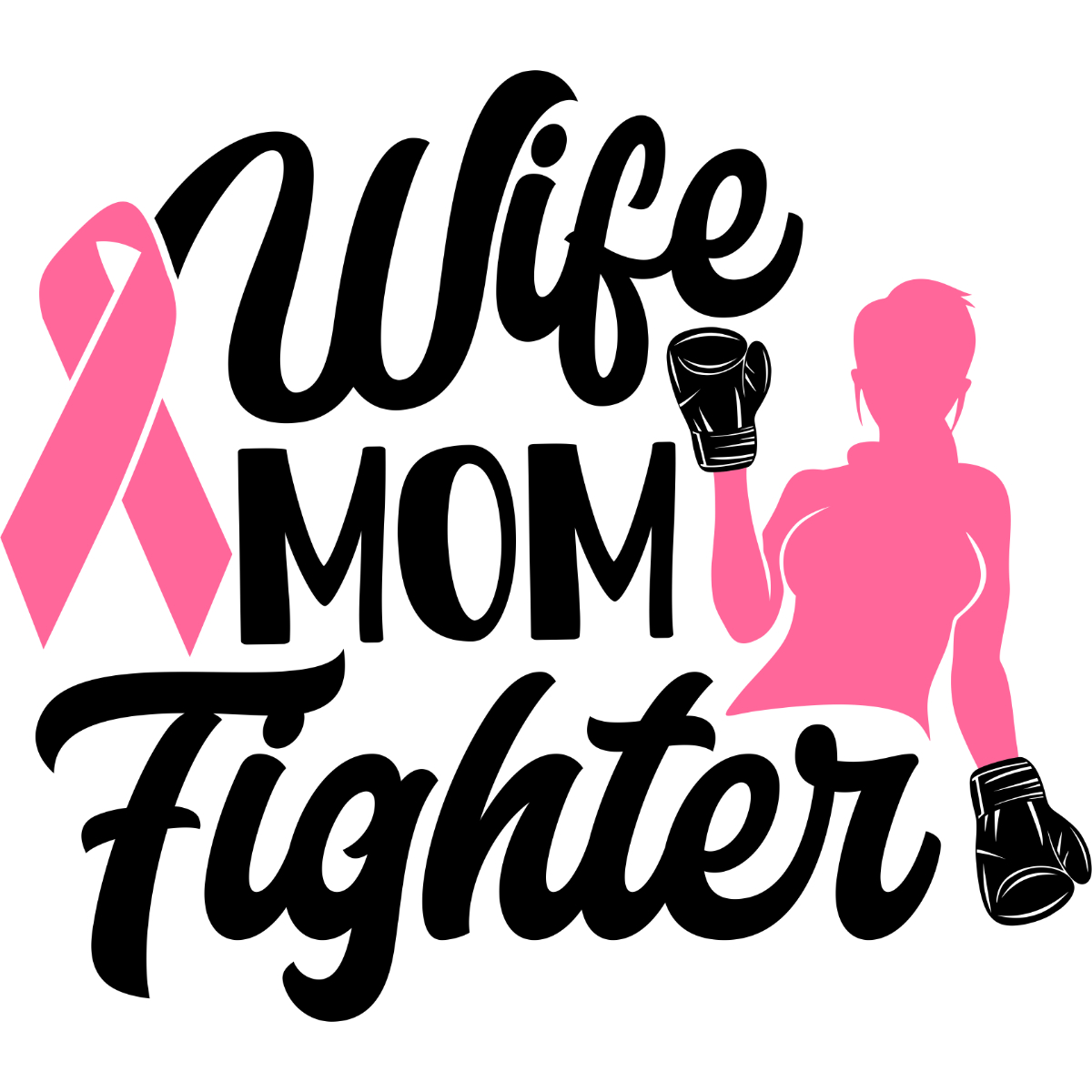 Wife mom fighter Svg, Breast cancer Svg, Cancer Svg, Breast | Inspire ...