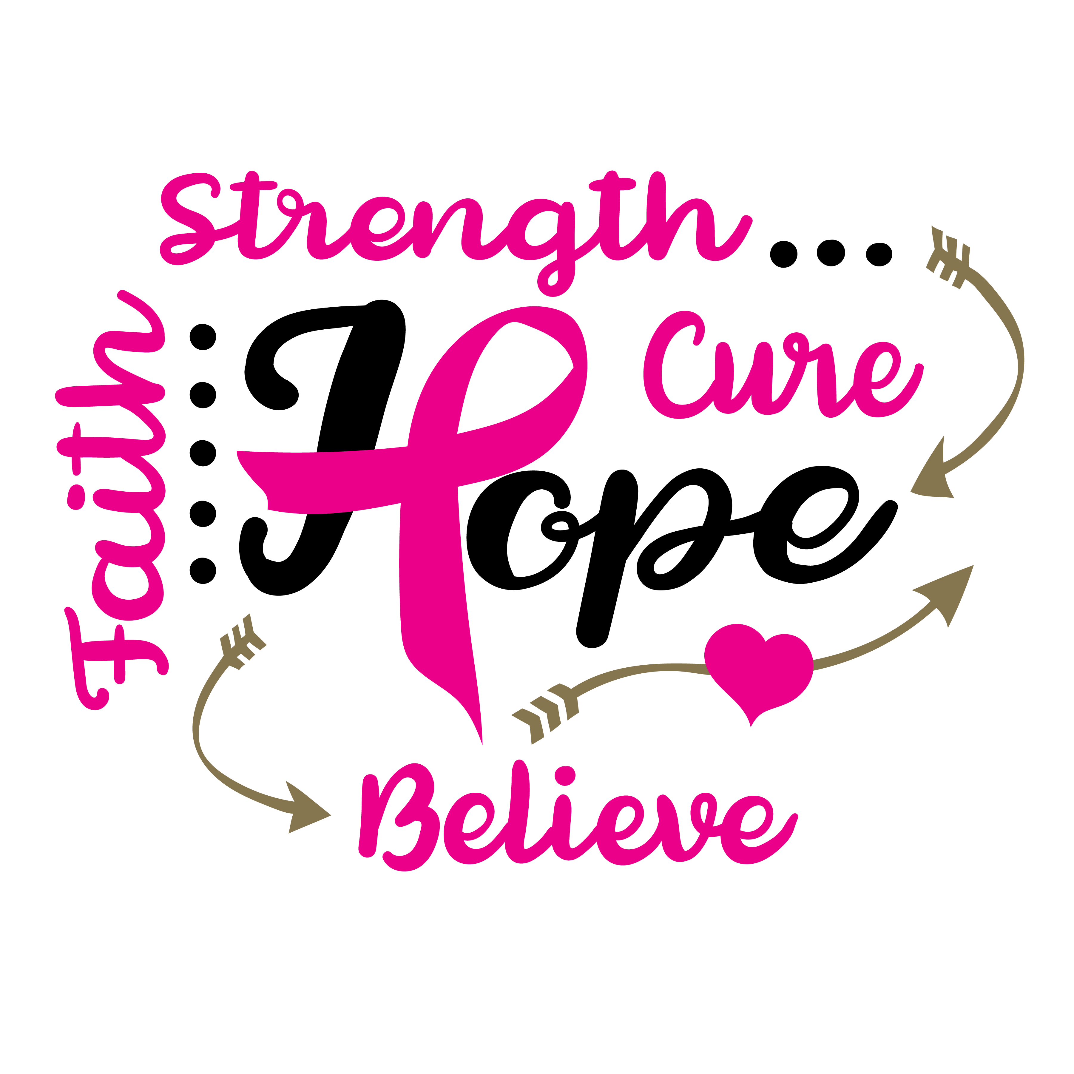 Faith strong hope believe Svg, Breast Cancer Svg, Cancer Awa | Inspire ...