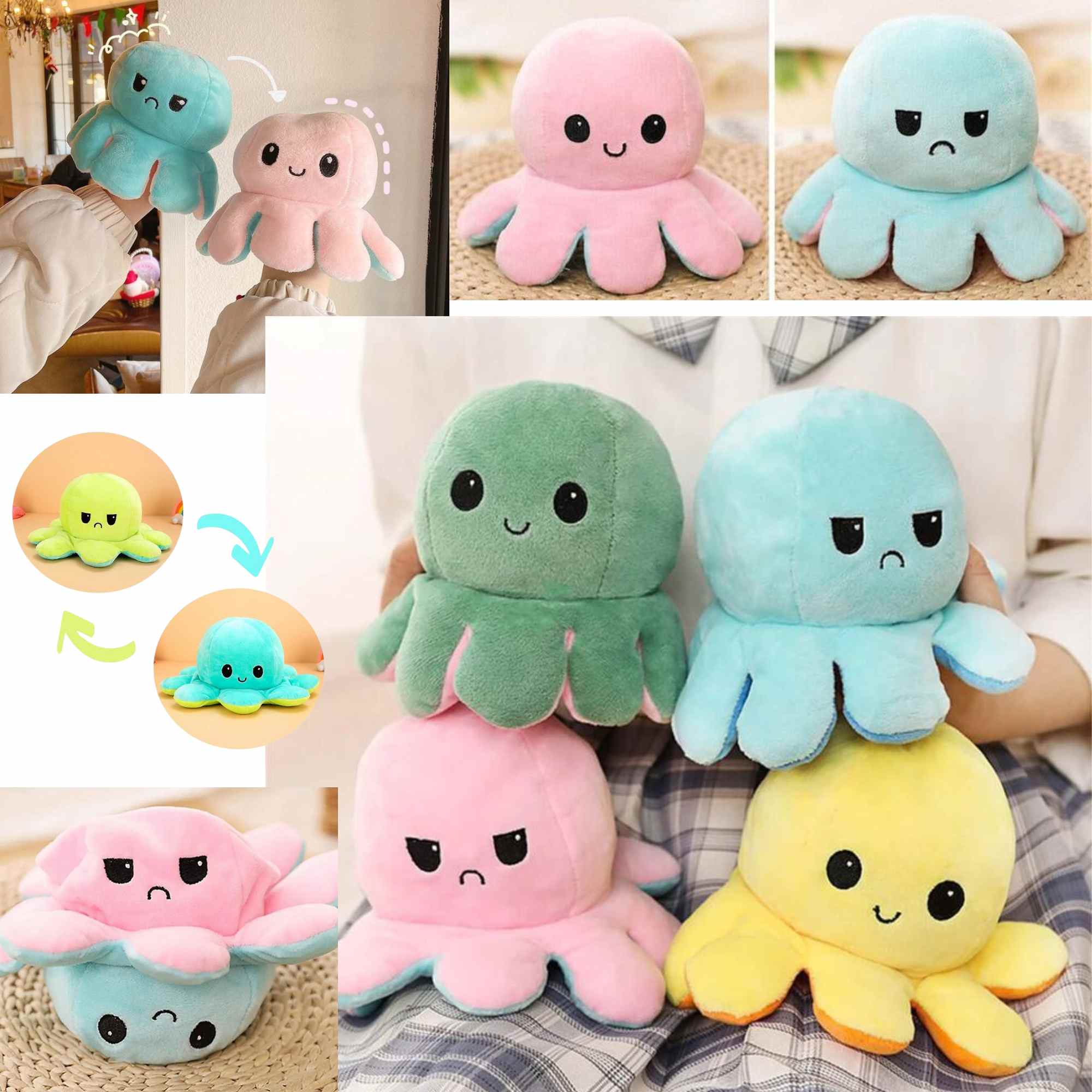 THE MODERN TREND Turn-able Octopus Soft-Toy,Sad & Happy Octo | Inspire ...