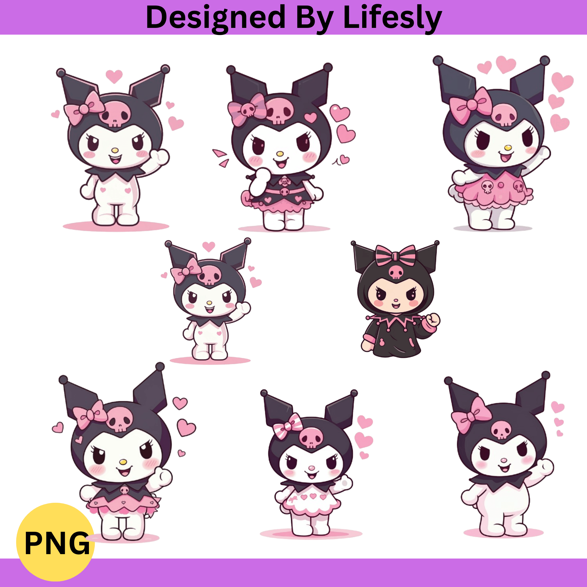 Kuromi PNG Clipart, Cute Cartoon Art, Digital Download, Kuro | Inspire ...