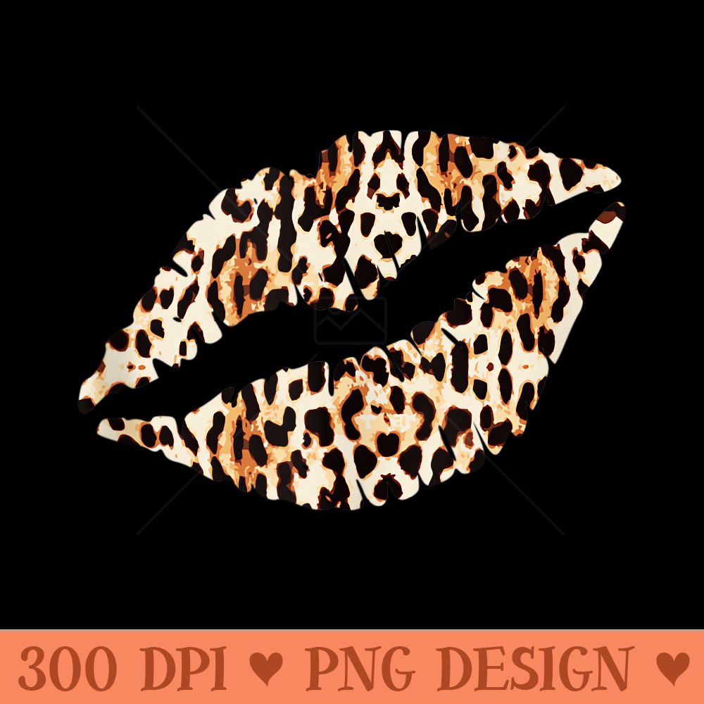 Cool Lips Kiss Me Leopard Cheetah Print - PNG Art Files - Un | Inspire ...