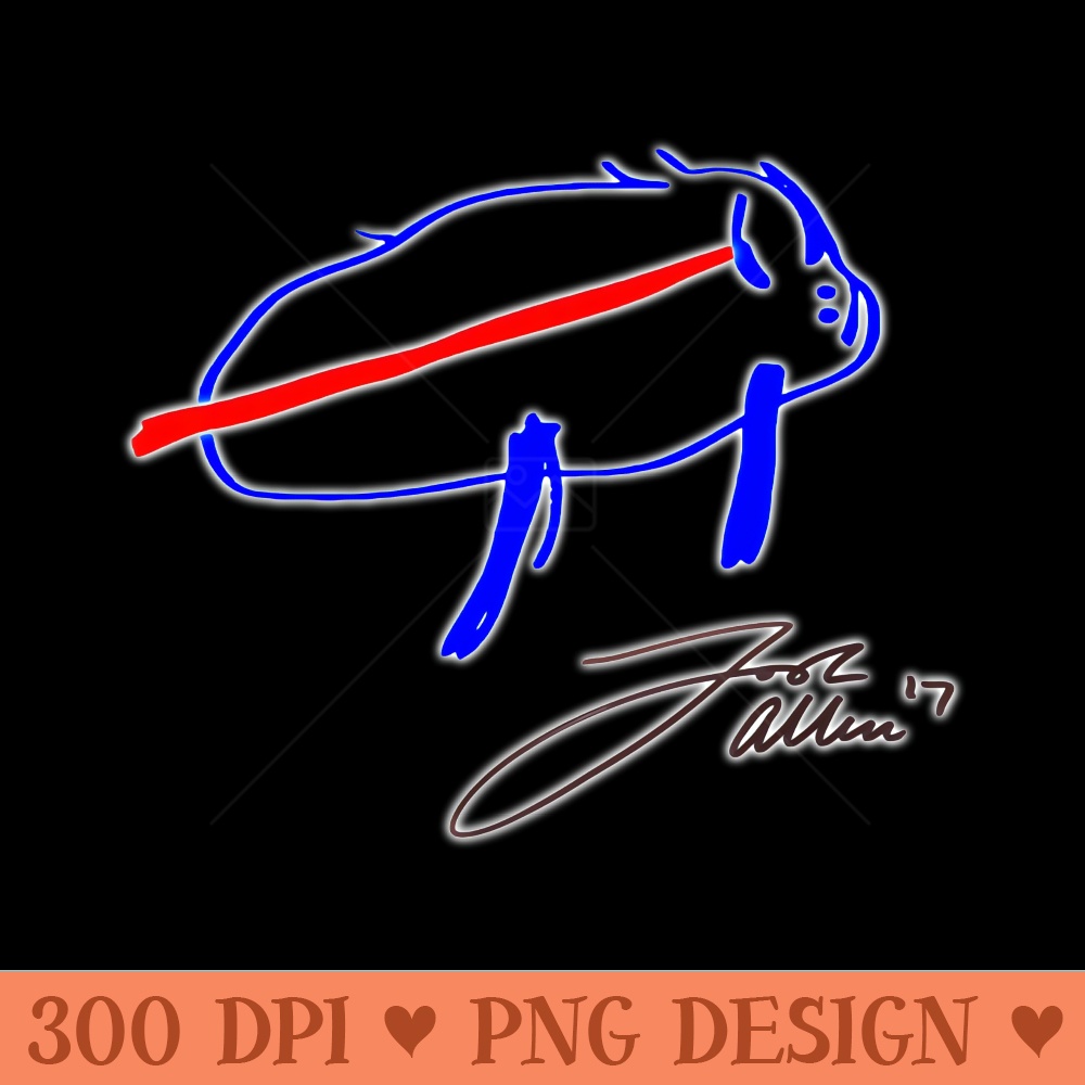 Josh Allen Drawing Bills Logo Signature - Exclusive PNG desi | Inspire ...