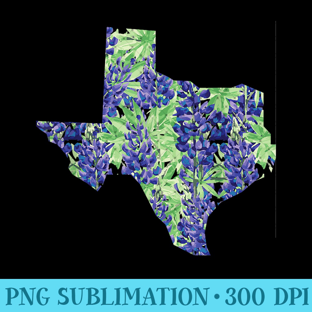 TX Bluebonnet Texas Native Bluebonnets - PNG Design Files | Inspire Uplift