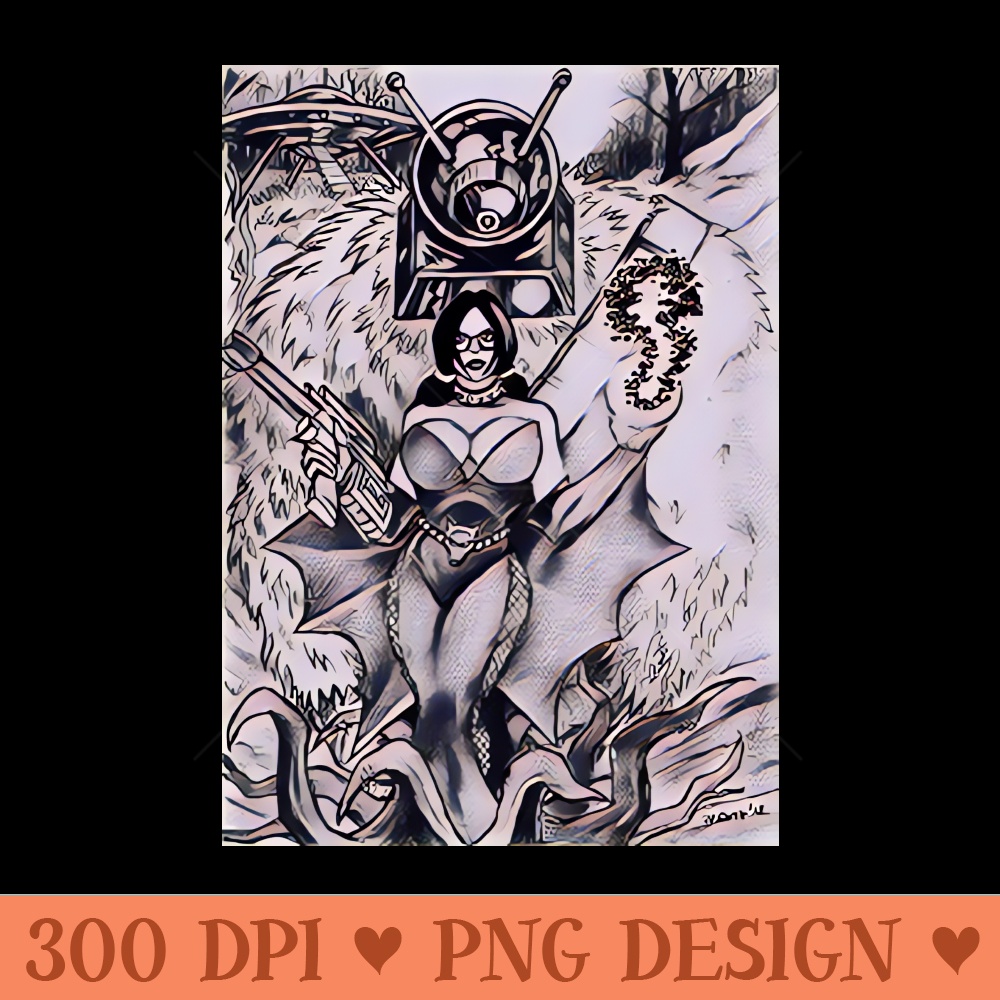 Goth Girl From Outer Space W Robot Monster - High Quality PN | Inspire ...