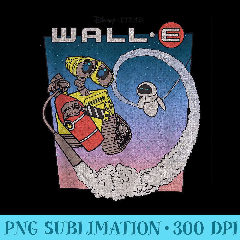 Disney Pixar Wall-E Fly Eve Retro Distressed - Printable PNG | Inspire ...