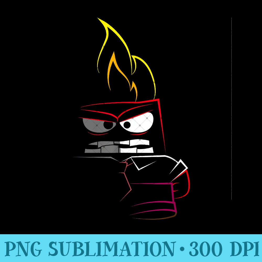 Disney Pixar Inside Out Fired Up Anger Outline Faded - Uniqu | Inspire ...