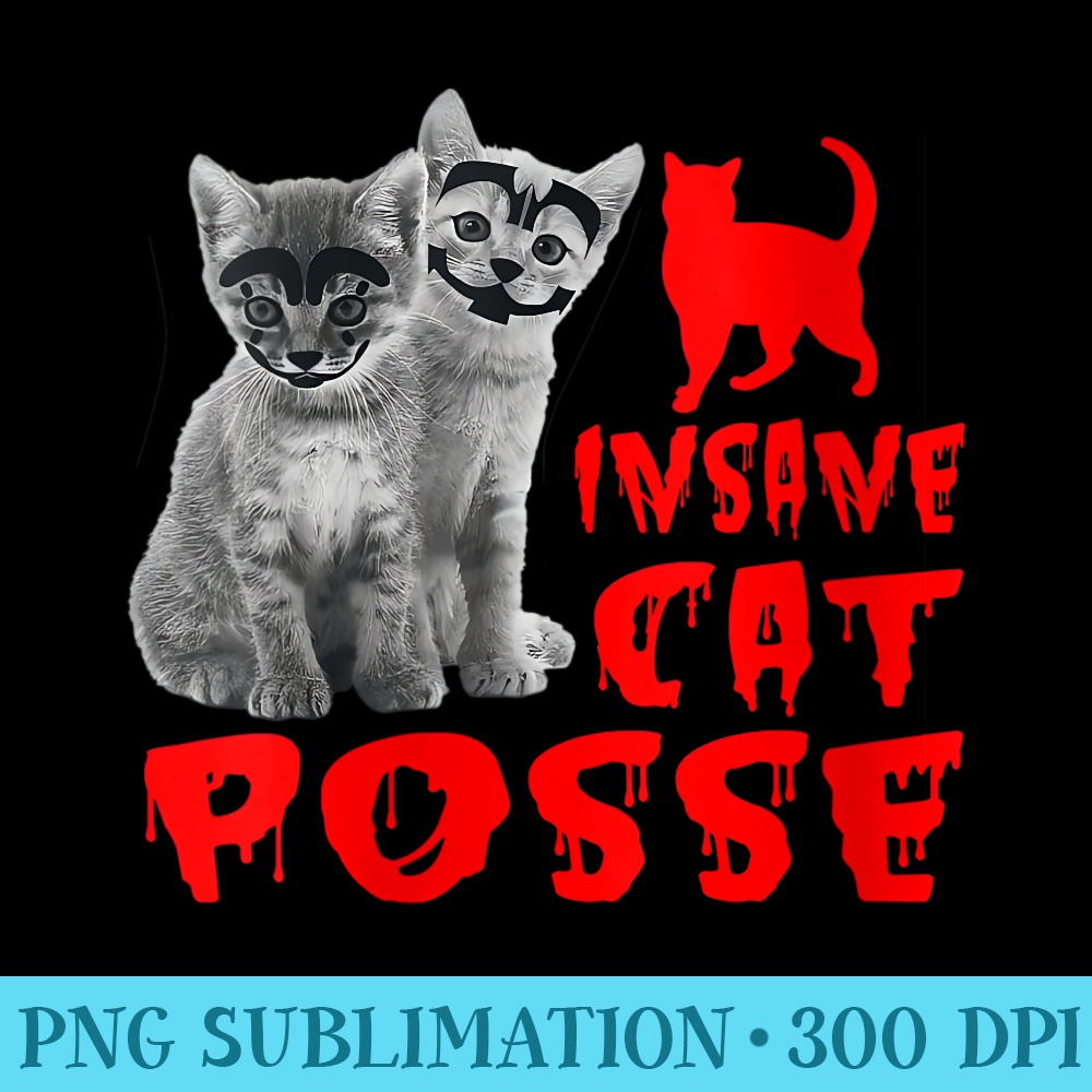 Womens Insane Cat Posse Design Halloween Love Rock Band With | Inspire ...