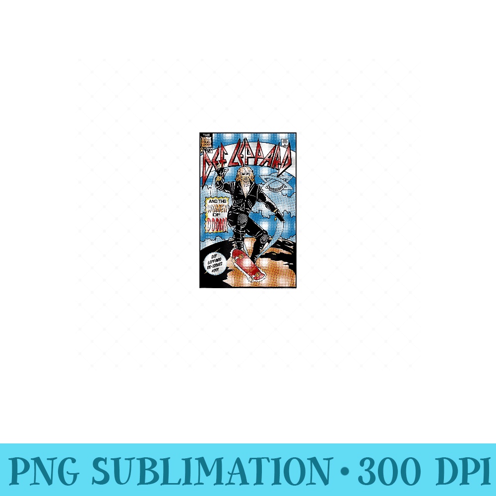 Def Leppard Comic - PNG design downloads | Inspire Uplift