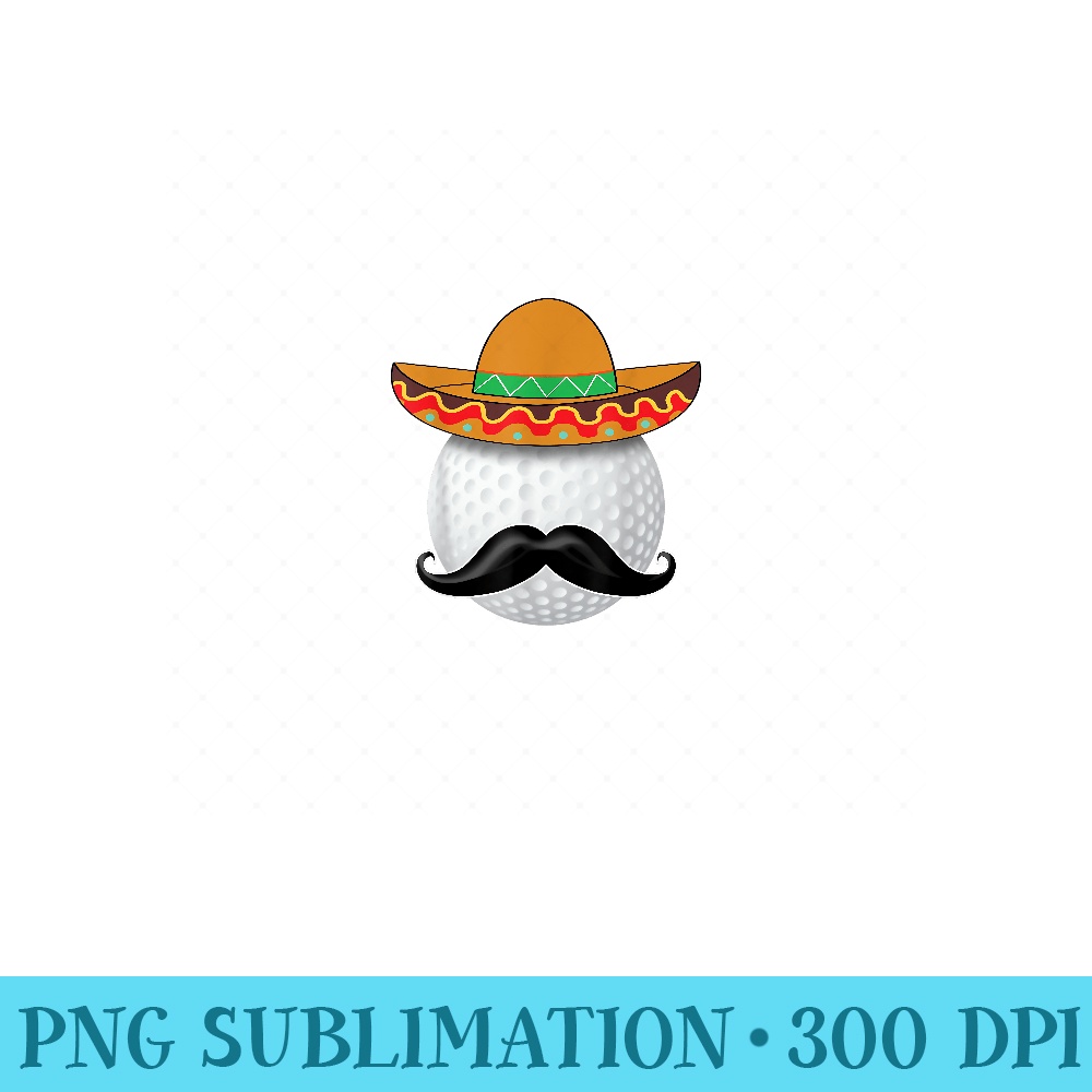 Funny Golf Ball Mustache Mexican Sports Mexico Party - Moder | Inspire ...