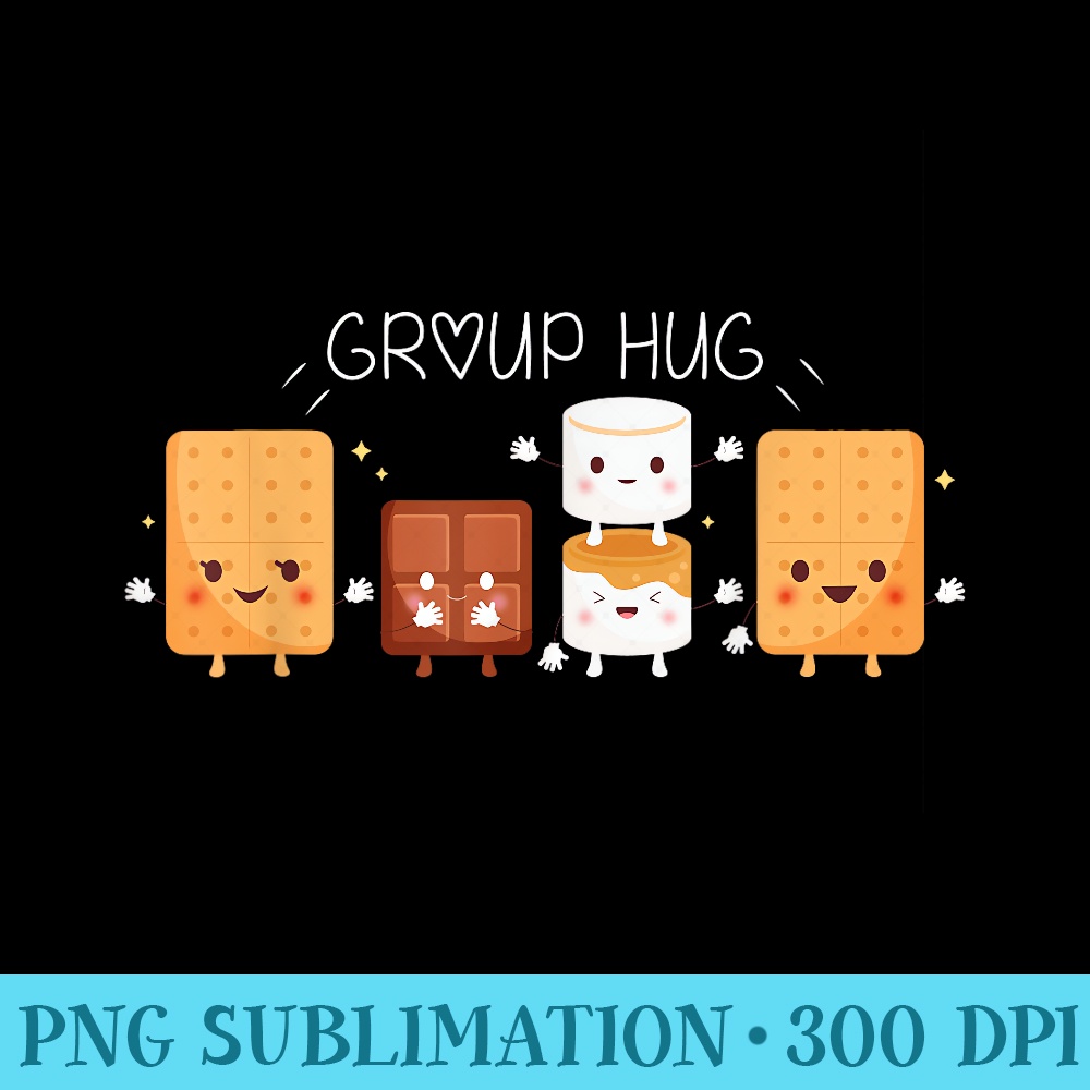 Smores Group Hug Camping Campfire Marshmallow Smores - Print | Inspire ...