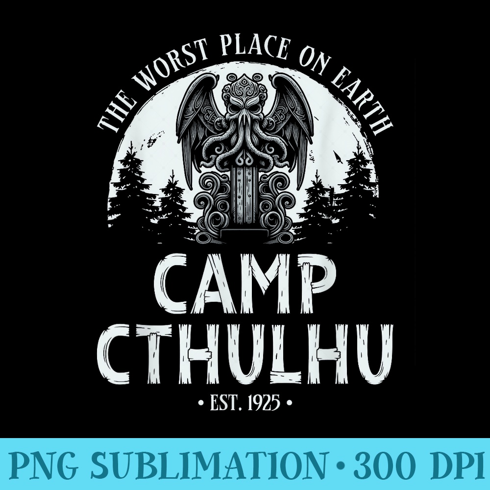 Camp Cthulhu, Funny Cosmic Horror Cthulhu - Unique Sublimati | Inspire ...