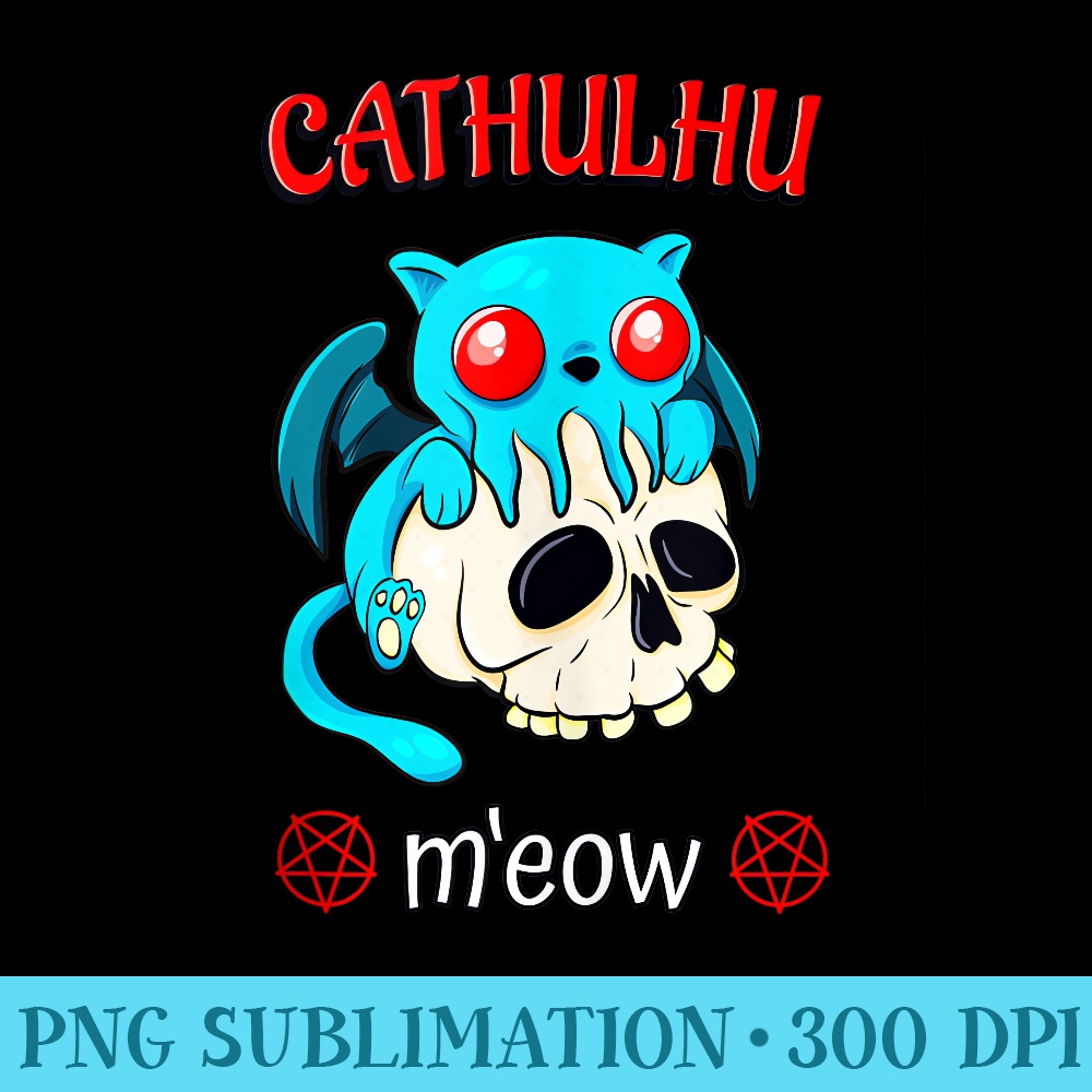Cthulhu Cat Funny Horror Kawaii Cathulhu Meow - PNG design d | Inspire ...