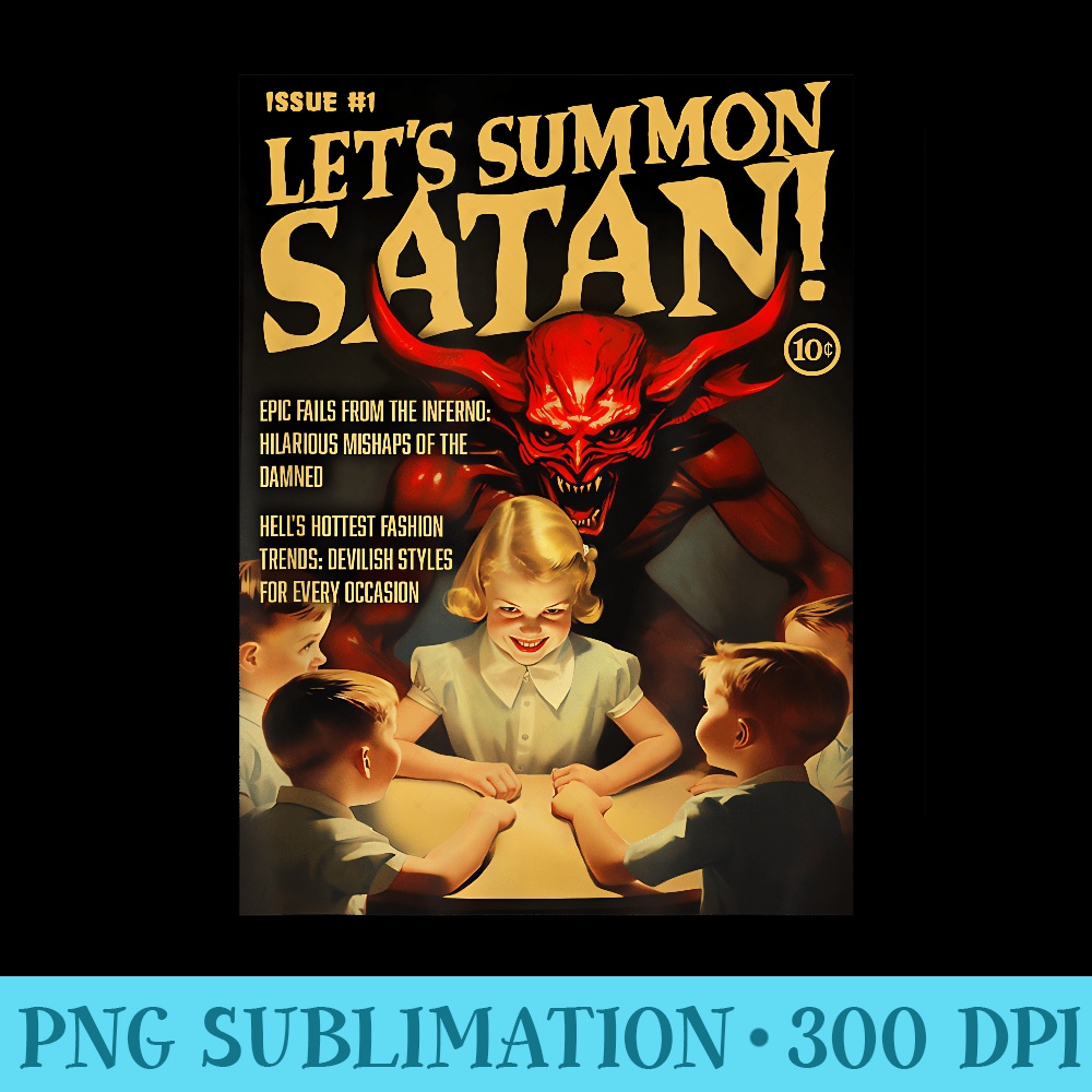 Lets Summon Satan 1950s Horror Comic Cover - PNG design down | Inspire ...