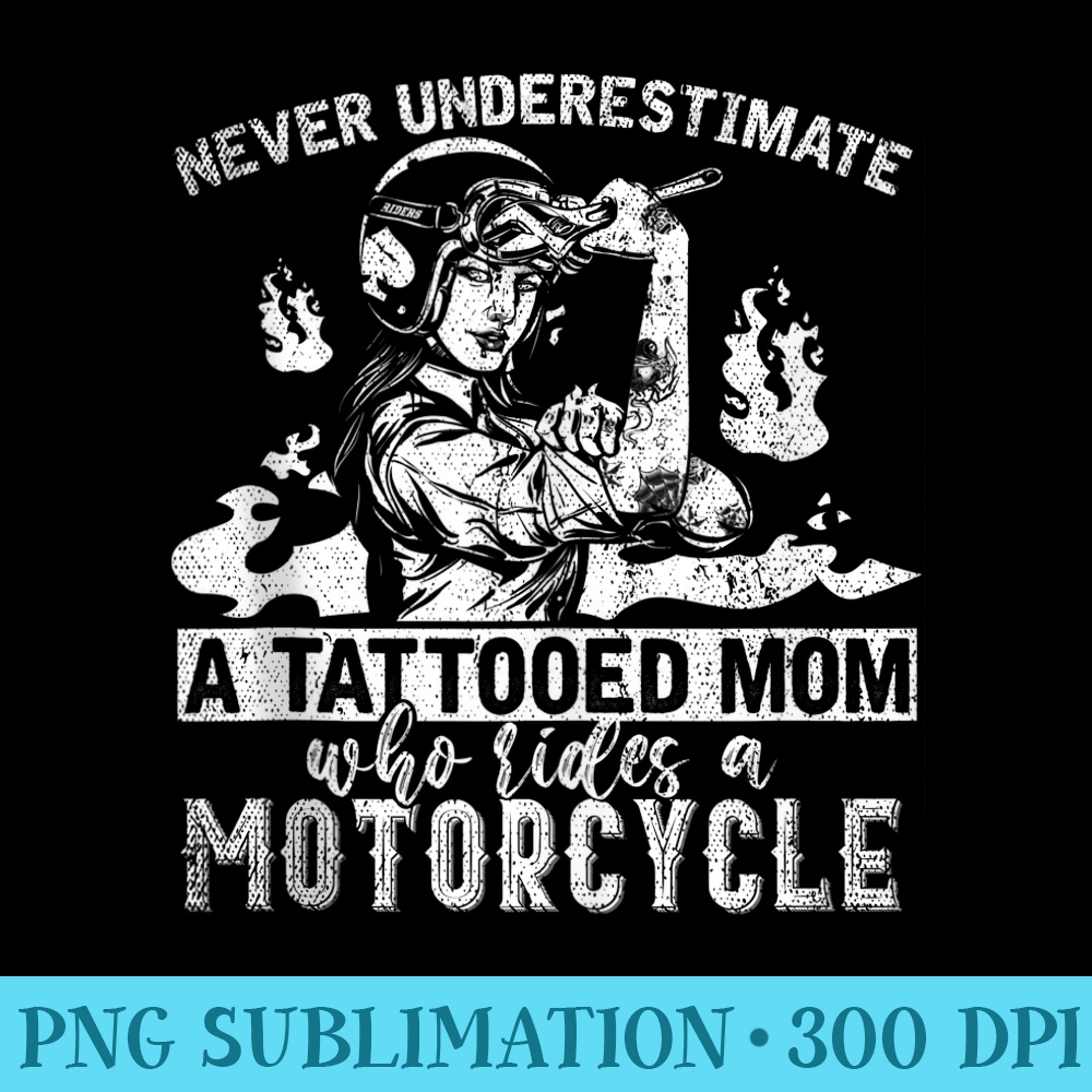 Tattooed Mom Motorcycle Rider Mothers Day Biker - Transparen | Inspire ...