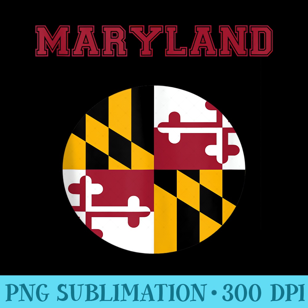 College University Style Maryland Flag Team Sports Fan - Tra | Inspire ...