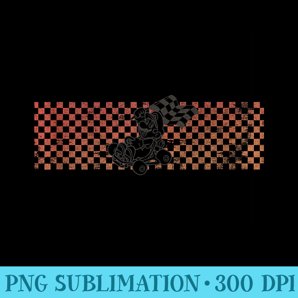 Mario Kart Finish Line Checkered Flag - PNG Art Files | Inspire Uplift