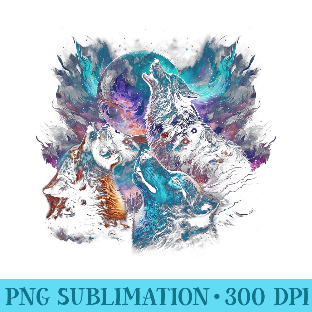 Three Wolf Starry Night Wolves Howling At The Moons Animal - | Inspire ...