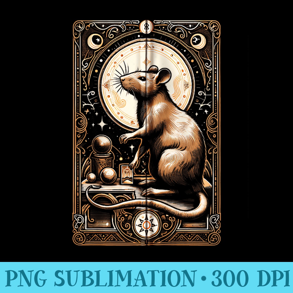 Classic Rat Tarot Card Distressed Art Rats Card Lover Animal | Inspire ...