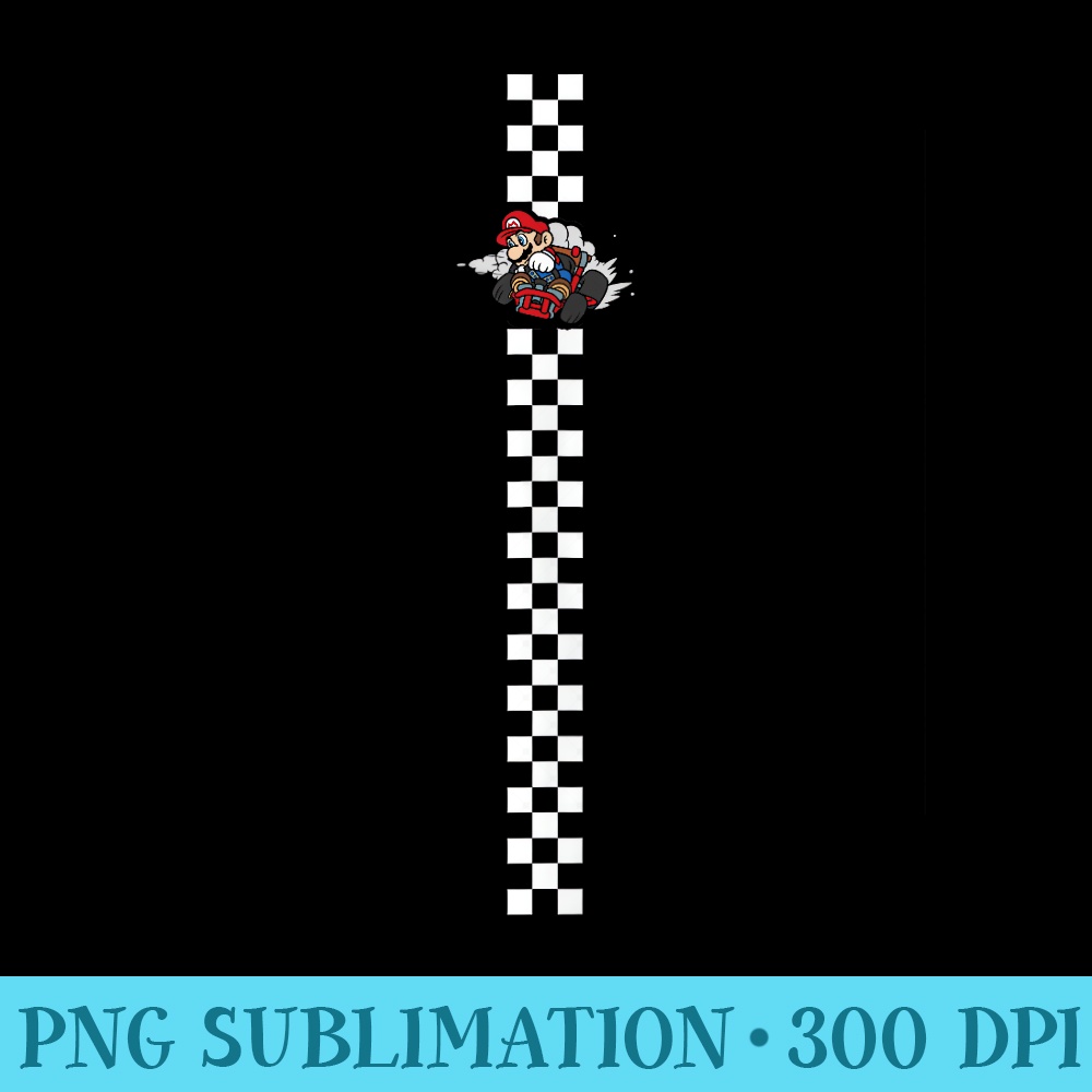 Mario Kart Checkered Finish Line Burnout - Shirt Vector Art | Inspire ...