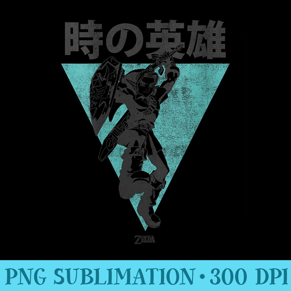 Nintendo Legend Of Zelda Link Kanji Triangle Poster - Shirt | Inspire ...