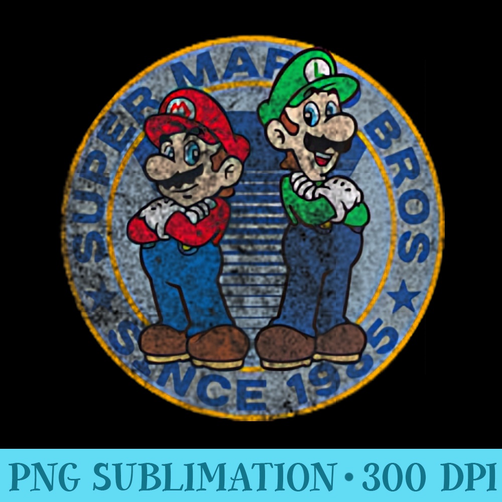 Super Mario & Luigi Since 1985 Left Chest - PNG Clipart Down | Inspire ...