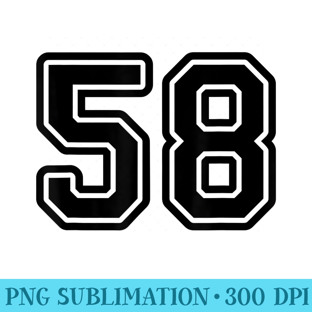 Jersey 58 Black Sports Team Jersey Number - PNG Download Gal | Inspire ...
