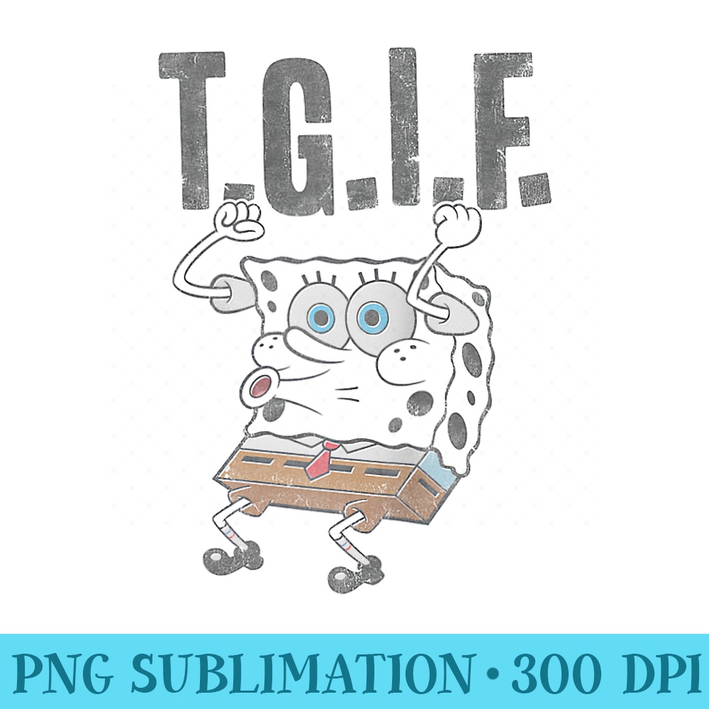 Spongebob Squarepants T.G.I.F. Raglan Baseball - PNG Downloa | Inspire ...