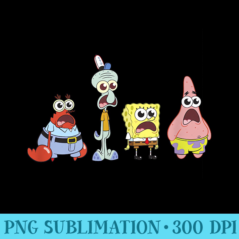 SpongeBob SquarePants SpongeBob Cast Group Stare - PNG Templ | Inspire ...