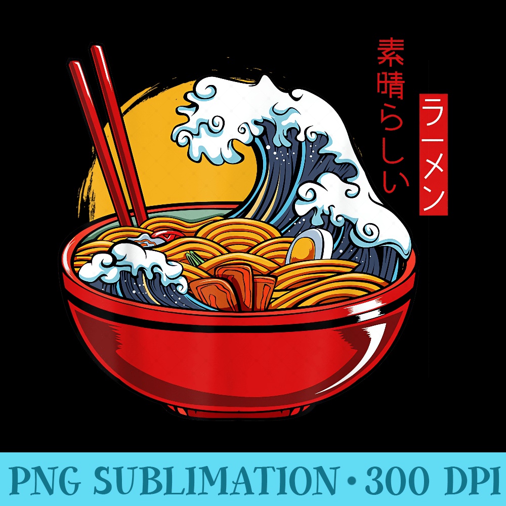 The Great Ramen Wave Off Kanagawa Japanese Noodles Japan Fan | Inspire ...