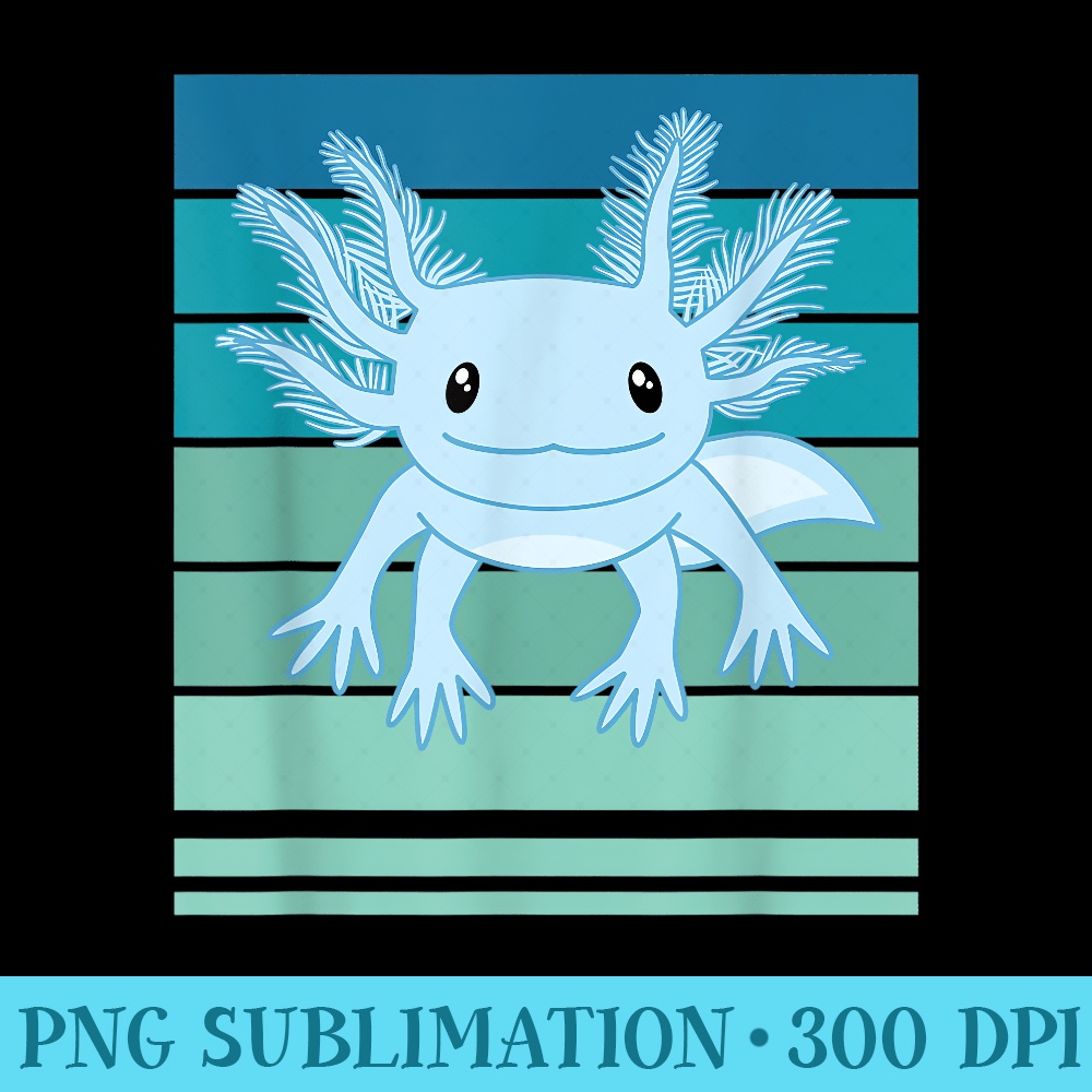 Cute Blue Axolotl Funny Axolotls Retro Kawaii Aesthetic - Sh | Inspire ...