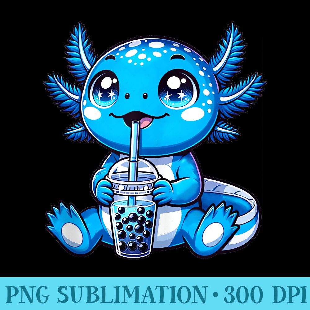 Kawaii Axolotl Boba Tea Anime Bubble Tea Axolotl - Shirt Dra | Inspire ...