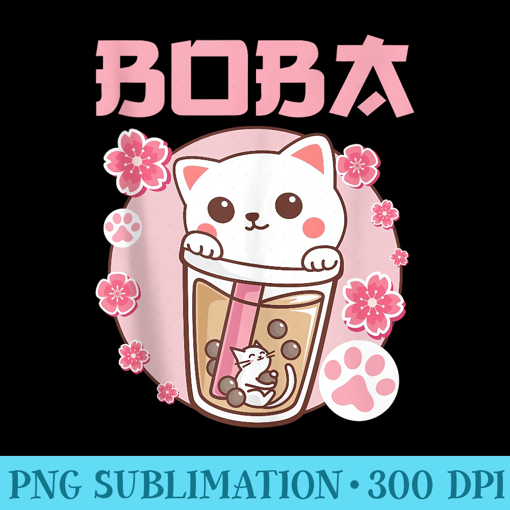 Cat Boba Anime Bubble Tea Neko Girls Kawaii Girls n - Free T | Inspire ...