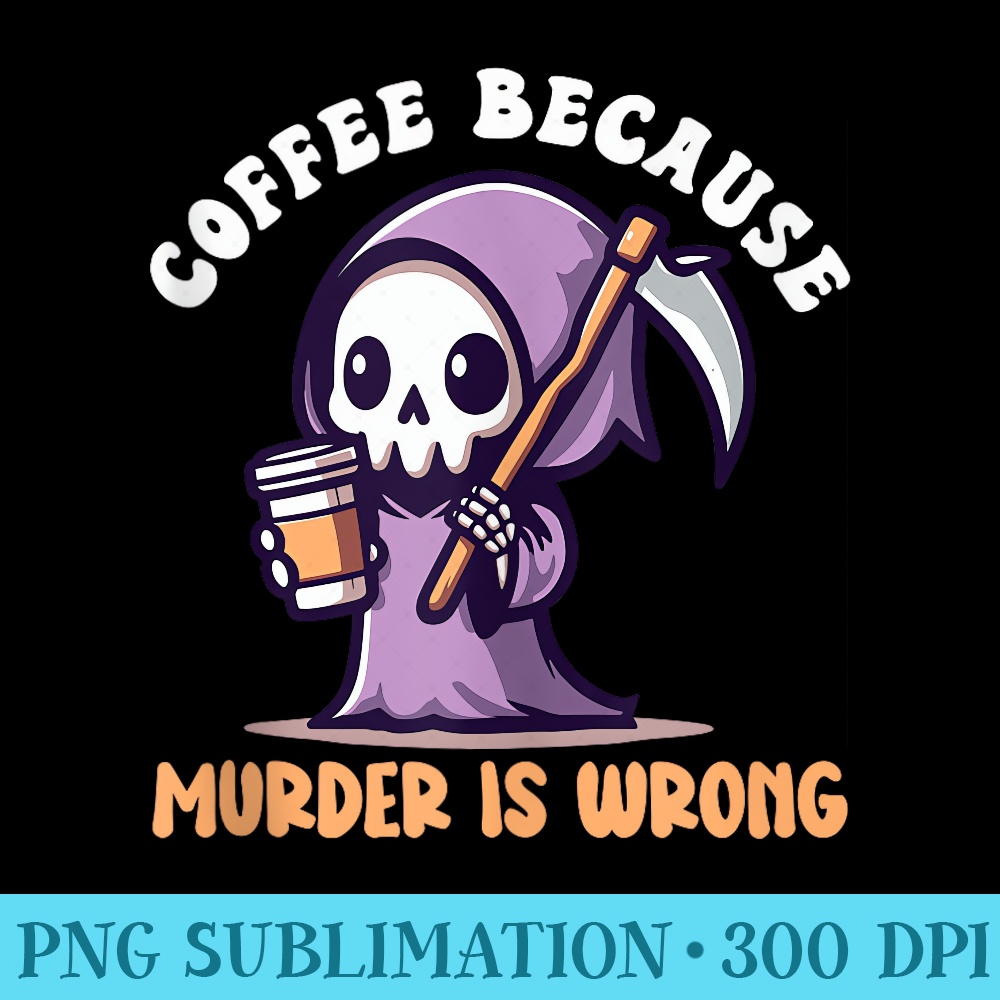 Coffee Grim Reaper Coffee Because Murder Is Wrong - PNG Down | Inspire ...