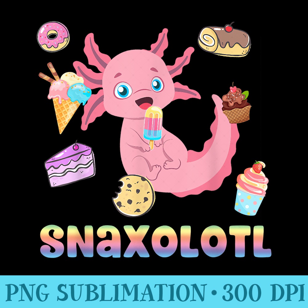 Cute Kawaii Axolotl Snaxolotl - High Quality PNG files | Inspire Uplift