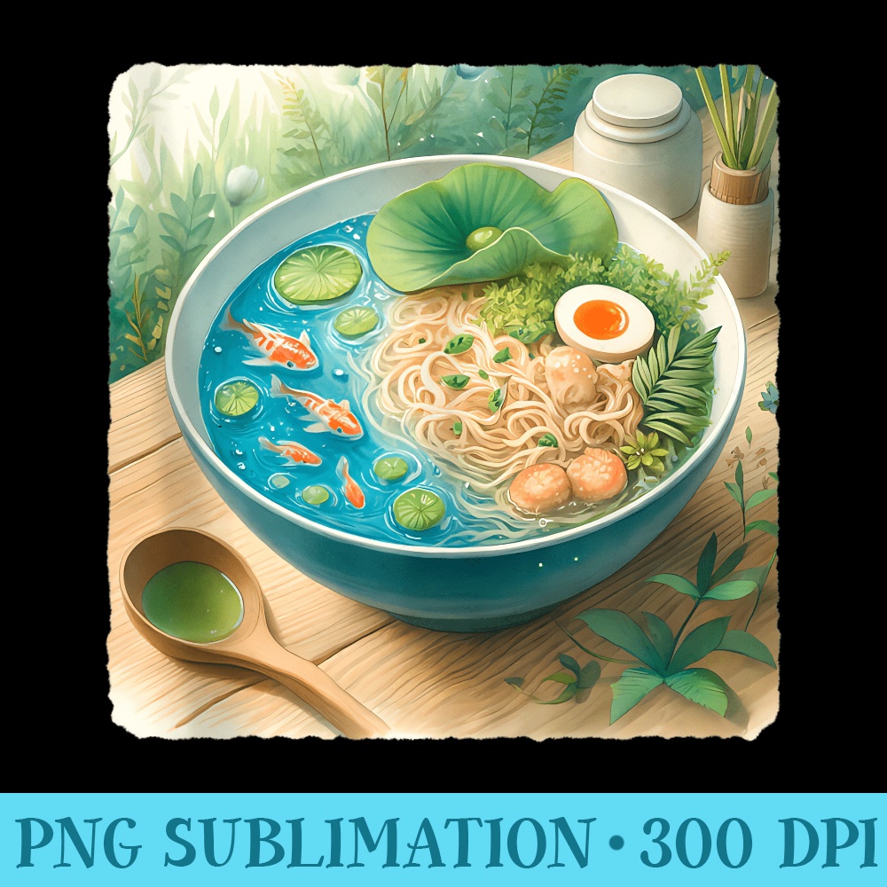 Ramen Bowl With Noodle River, Fish Toppings, Nature Reserve | Inspire ...