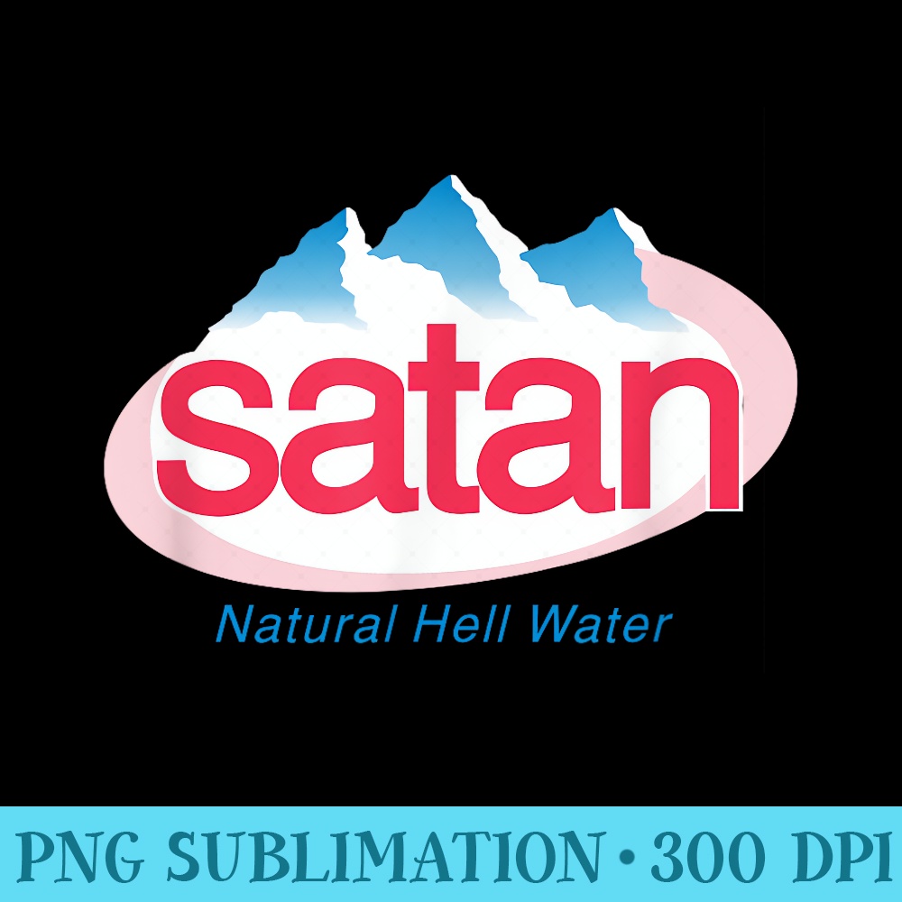 Vintage Funny Satan Water Natural Hell Water Aesthetic - Shi | Inspire ...