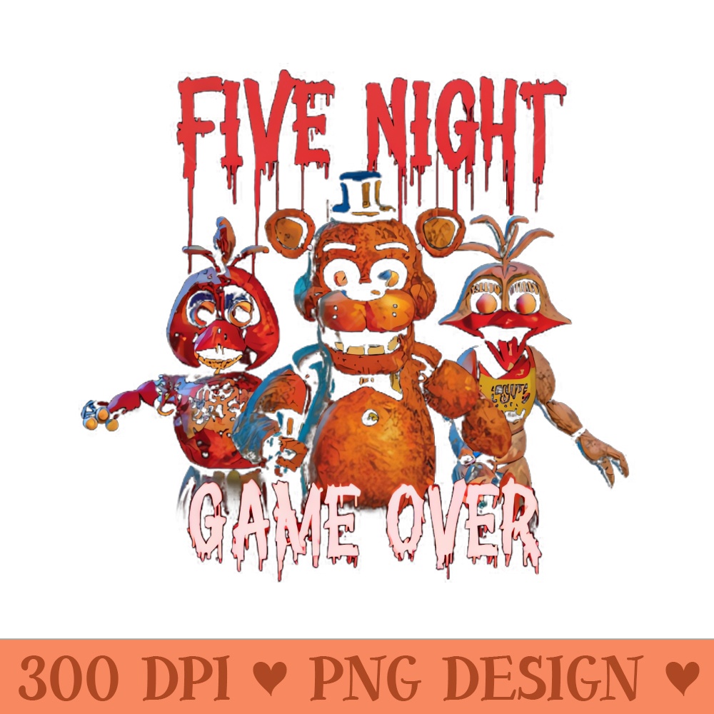 Five Nights At Freddys Game Over - Printable PNG Graphics - Inspire Uplift