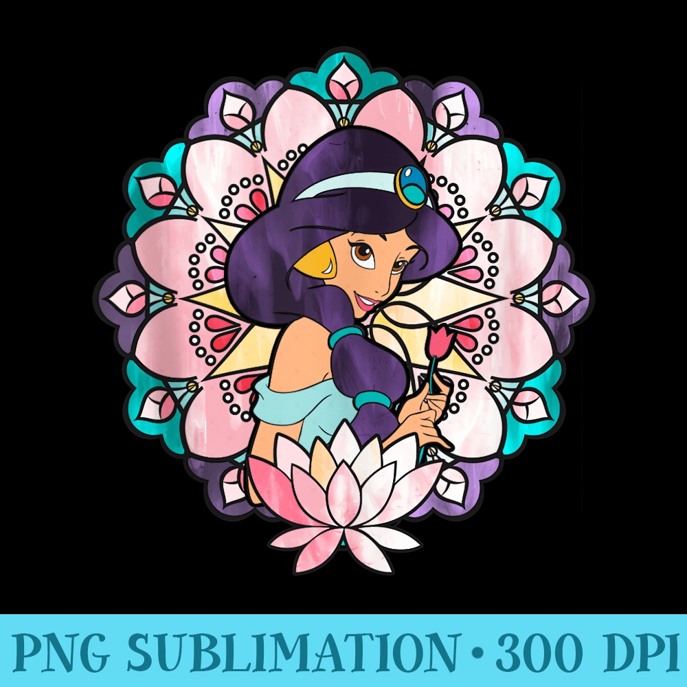 Disney Aladdin Jasmine Stained Glass Flower - High Resolutio | Inspire ...