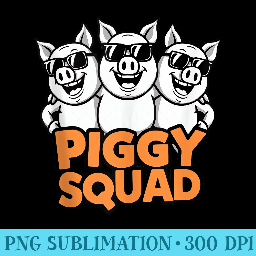Funny Pig Lover Art For Men Piggy Squad Swine Pig - PNG Clip | Inspire ...