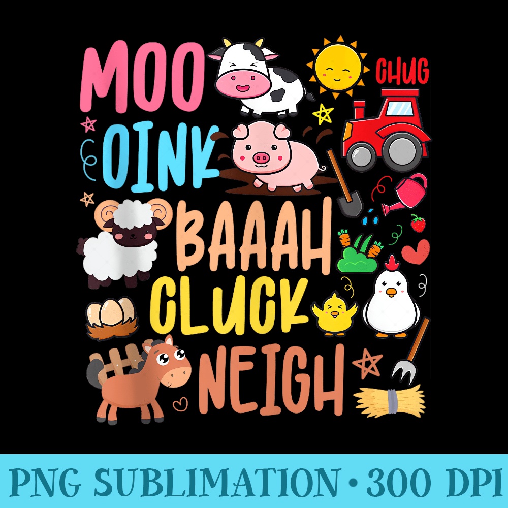 Farm Animals Sounds Oink Baa Neigh Cluck Moo Toddler Farmer | Inspire ...