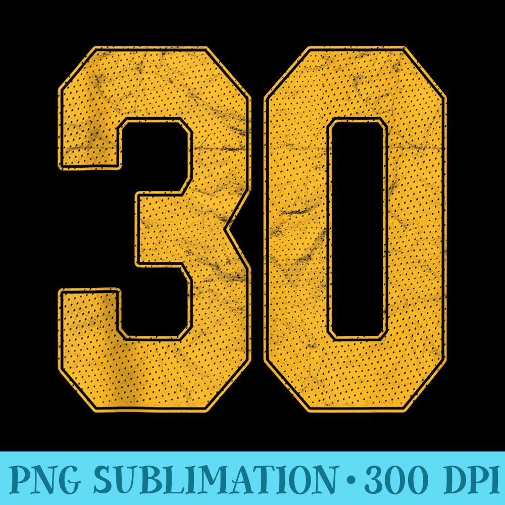 Number 30 Numbered Uniform Sports Team Jersey 30th Birthday | Inspire ...