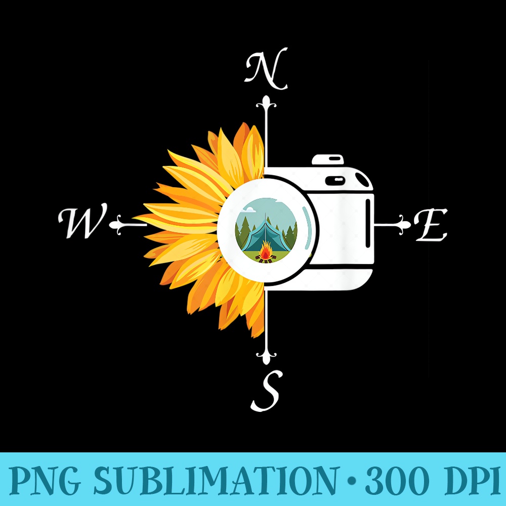 Sunflower Camera Camping Hippie Photographer - Free Transpar | Inspire ...