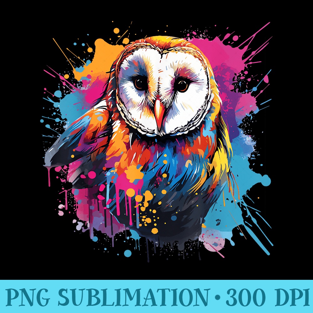 Splash Art Owls Lover Colorful Barn Owl - PNG Download Clipa | Inspire ...