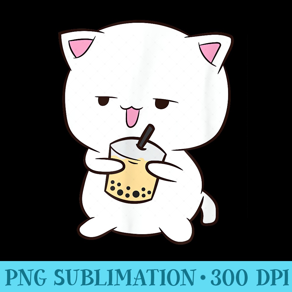 Boba Cat With Boba Tea Cat Drinking Bubble Tea Japanese Cat | Inspire ...