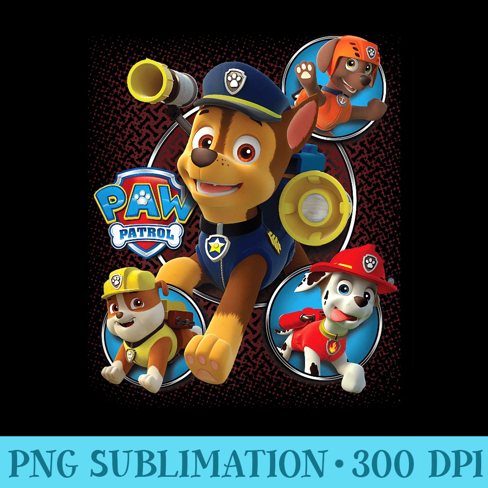 PAW Patrol Multi Pups In Circular Frames Ts - PNG file downl | Inspire ...