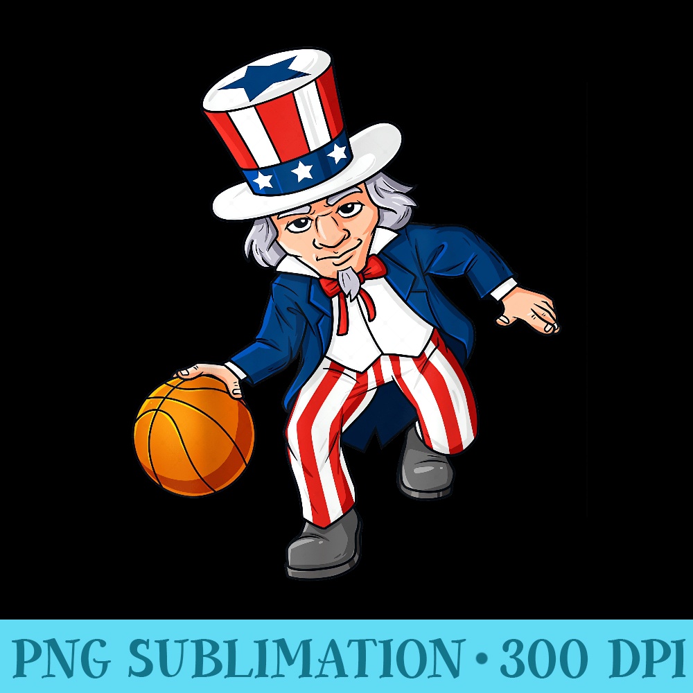 Basketball Uncle Sam 4th Of July ns Dribble - Transparent Sh | Inspire ...