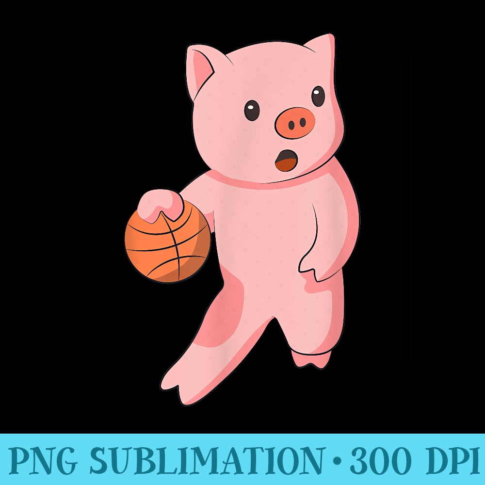 Cute Pig Basketball Player Sow - PNG Download Design | Inspire Uplift