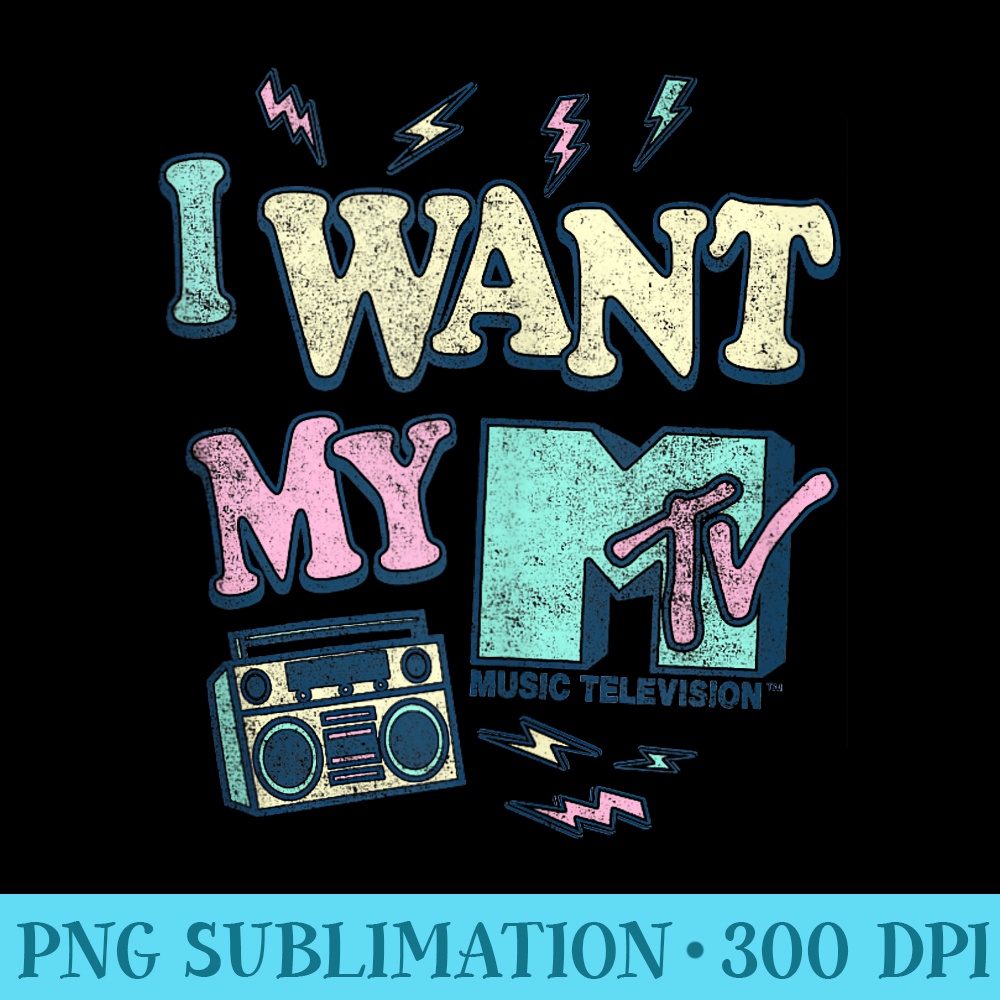 MTV Retro Neon Eighties Boom Box MTV Logo - Modern PNG desig | Inspire ...