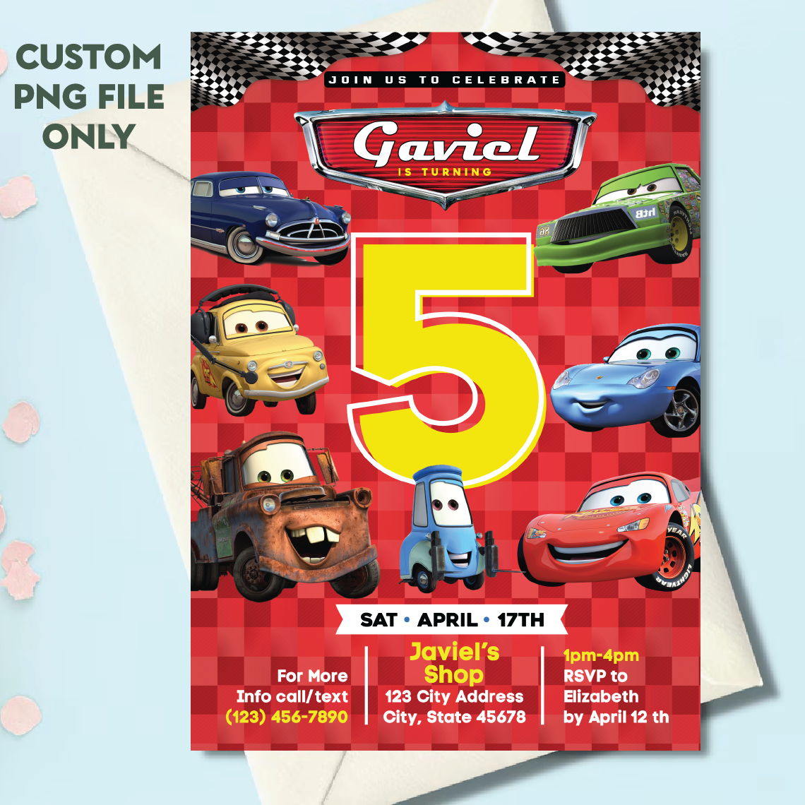 Personalized File Cars Birthday Invitation | Kids Birthday I - Inspire ...