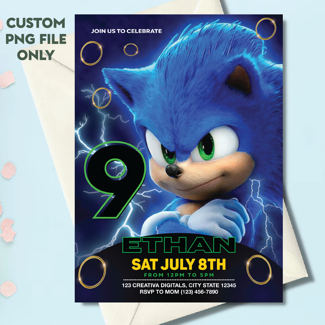 Personalized File Sonic Invitation | Sonic The Hedgehog | So | Inspire ...